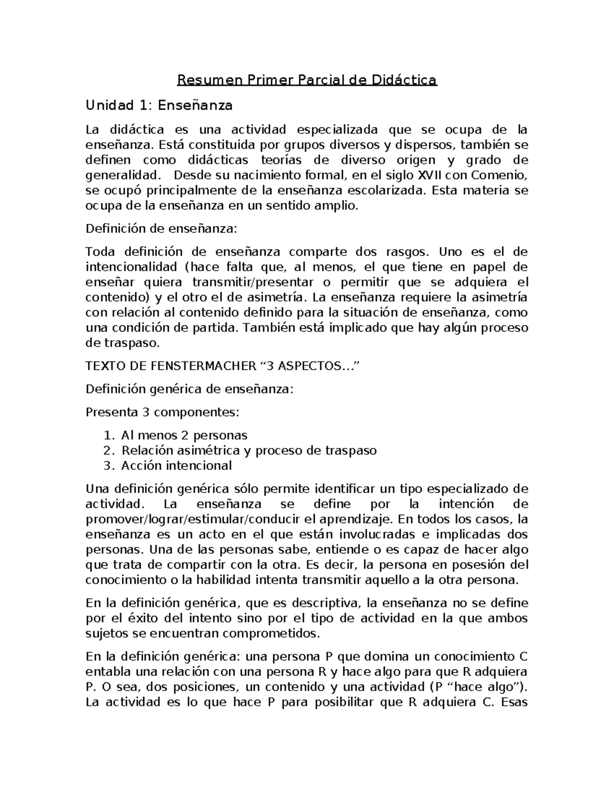 Resumen Primer Parcial de Didáctica I CÁTEDRA FELDMAN - Resumen Primer Parcial de Didáctica ...