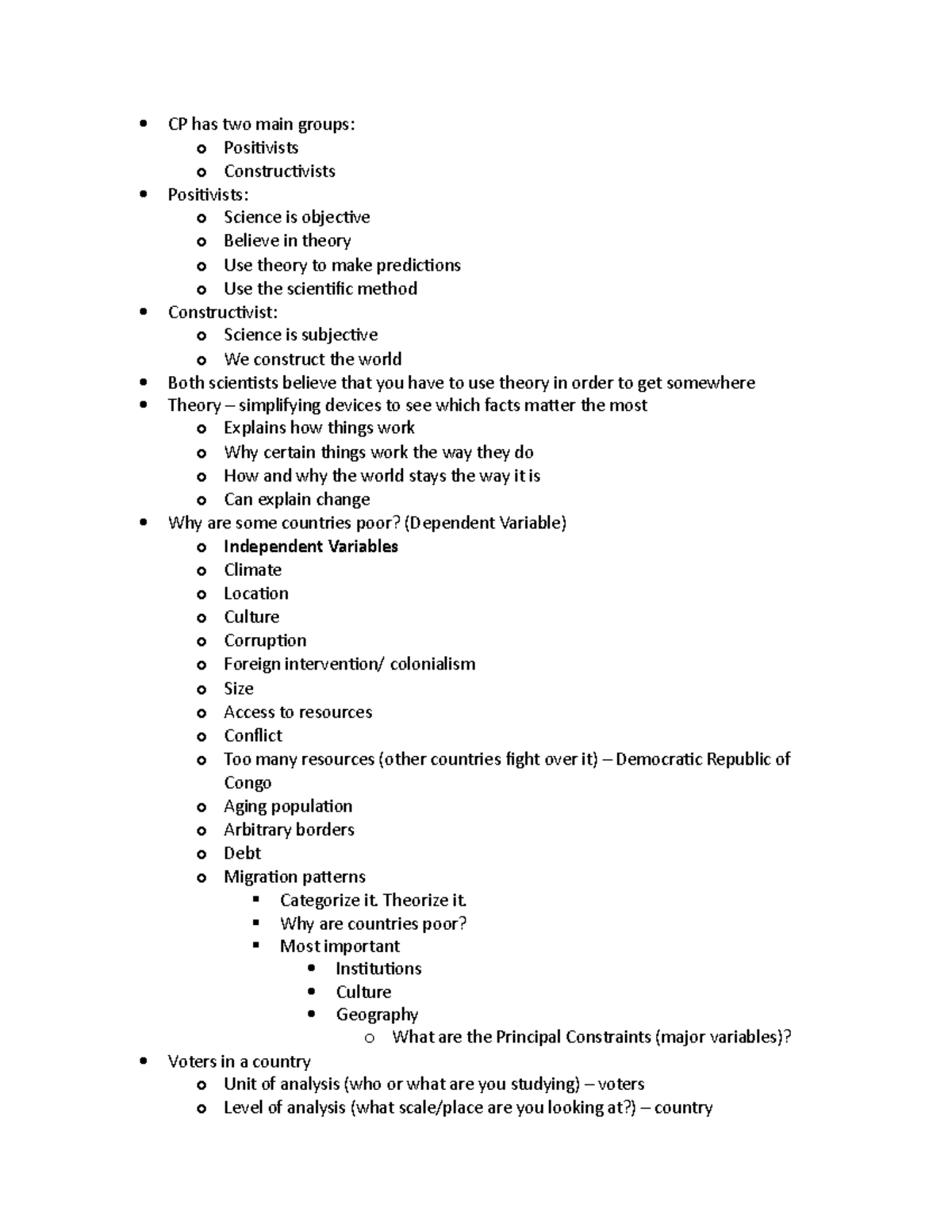 CP – Class Notes – 10 February 2020 - CP has two main groups: o ...