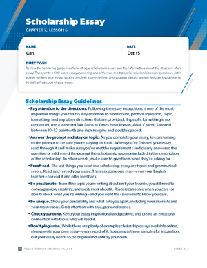 Ch 7 lesson 4 - free work - The Free Money Hunt CHAPTER 7, LESSON 4 NAME DATE DIRECTIONS Take 10 ...