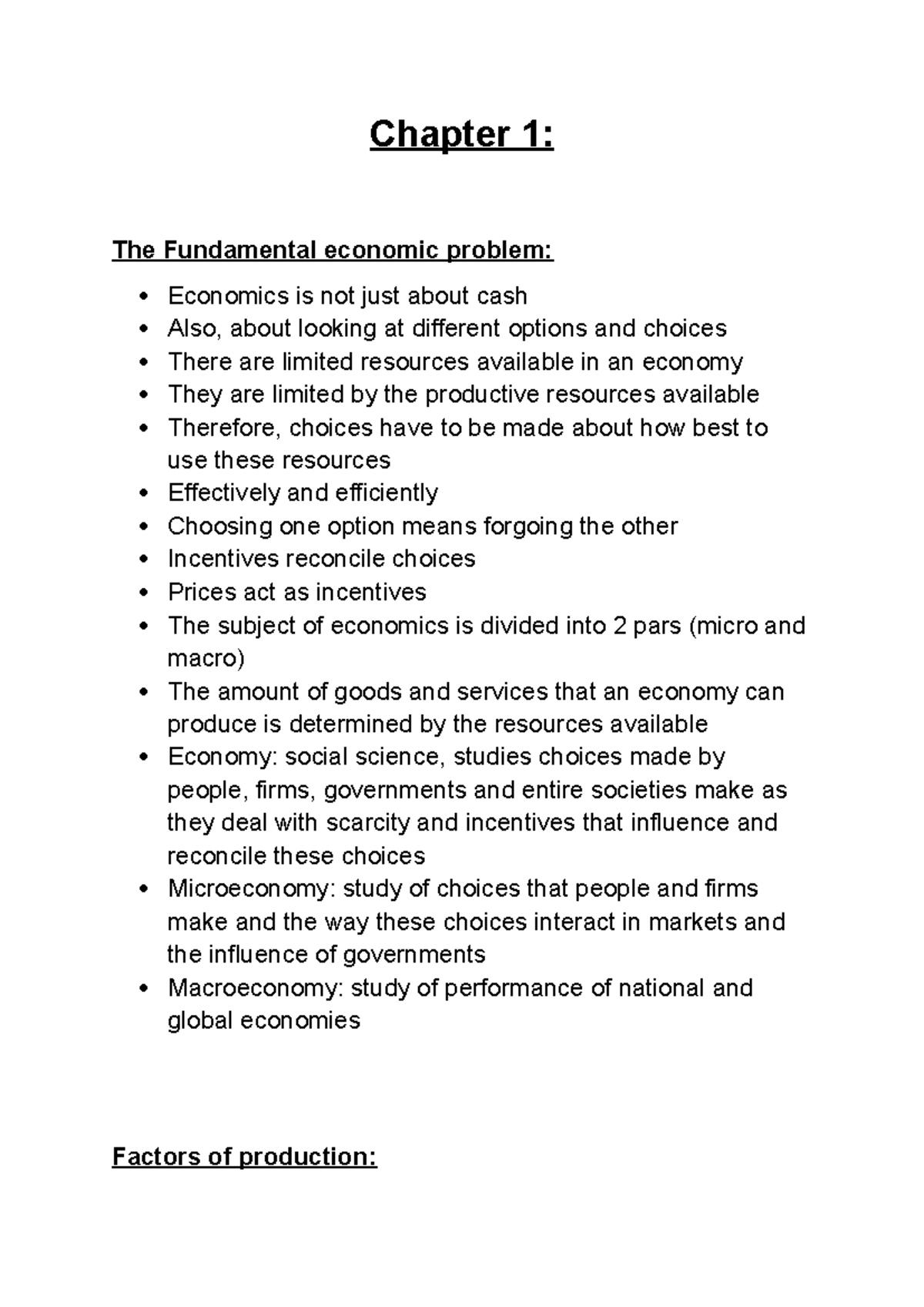 What is economics? - Chapter 1: The Fundamental economic problem: Economics is not just about ...