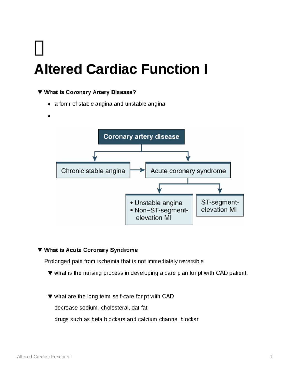 Altered Cardiac Function I - ฀ Altered Cardiac Function I What is ...