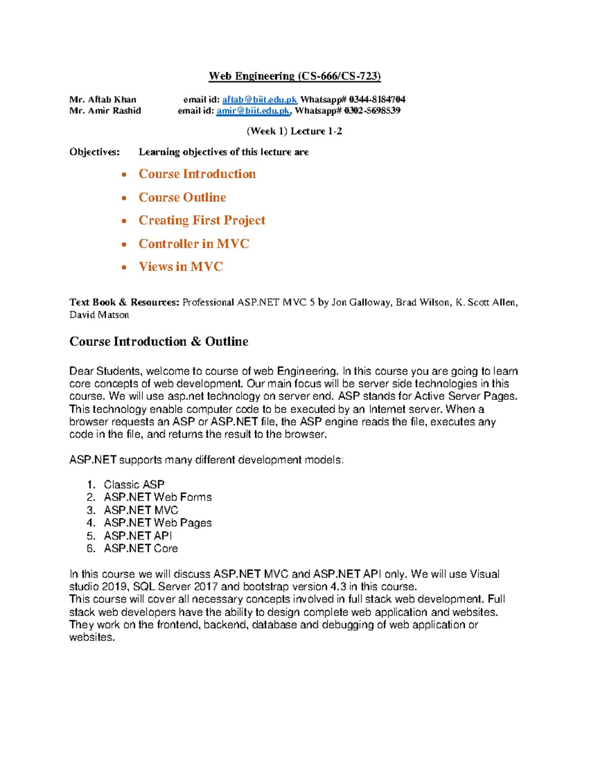 WE WK 1 Lec 1 2 - This notes is official created by Arid uni prof's ...