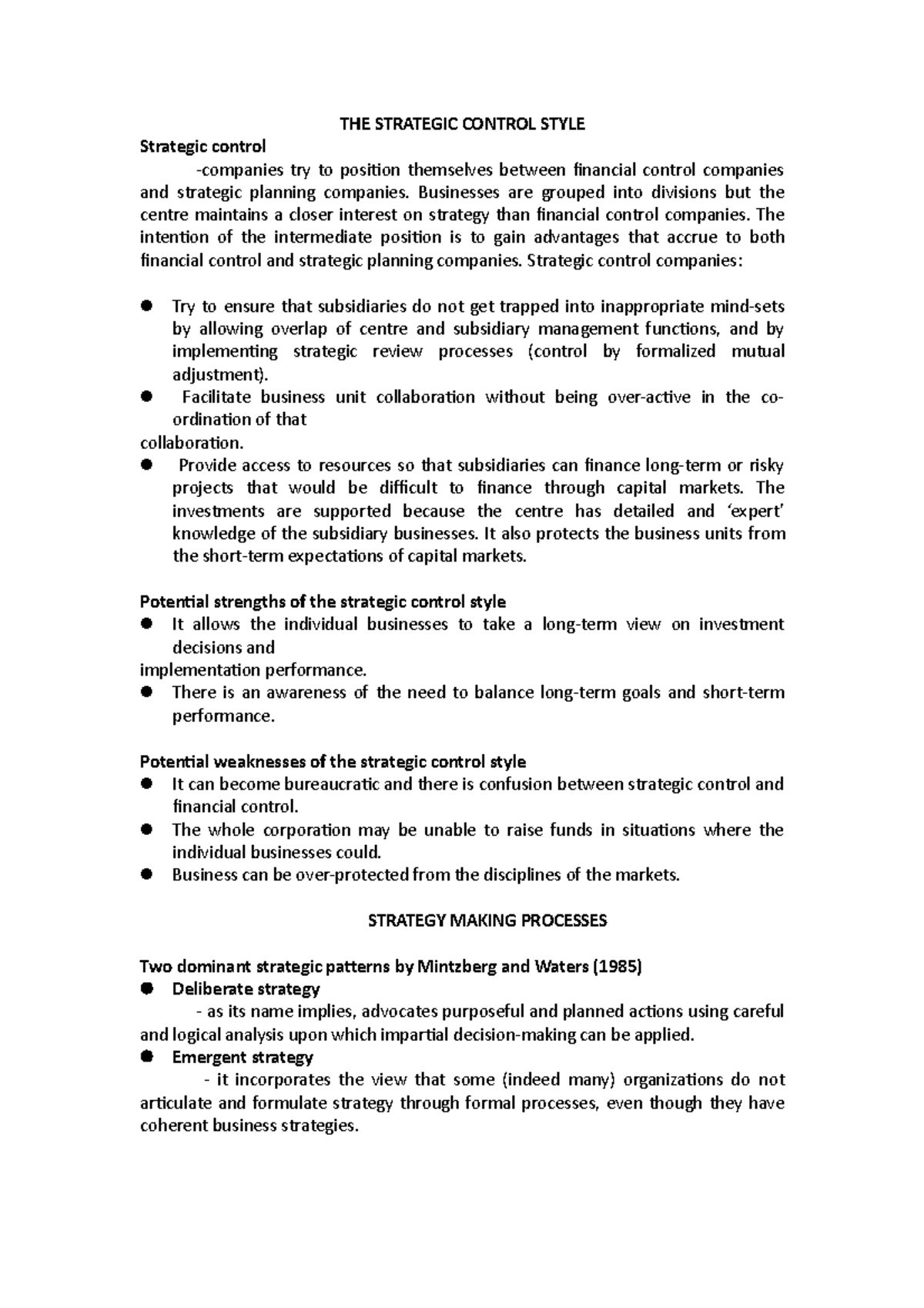 The Strategic Control Style - THE STRATEGIC CONTROL STYLE Strategic ...