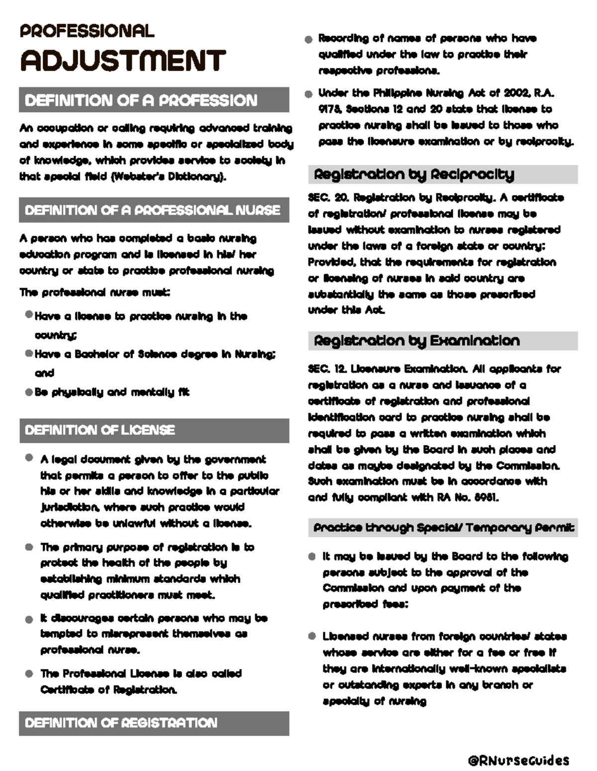 Palmer - PALMR - PROFESSIONAL ADJUSTMENT DEFINITION OF A PROFESSION ...