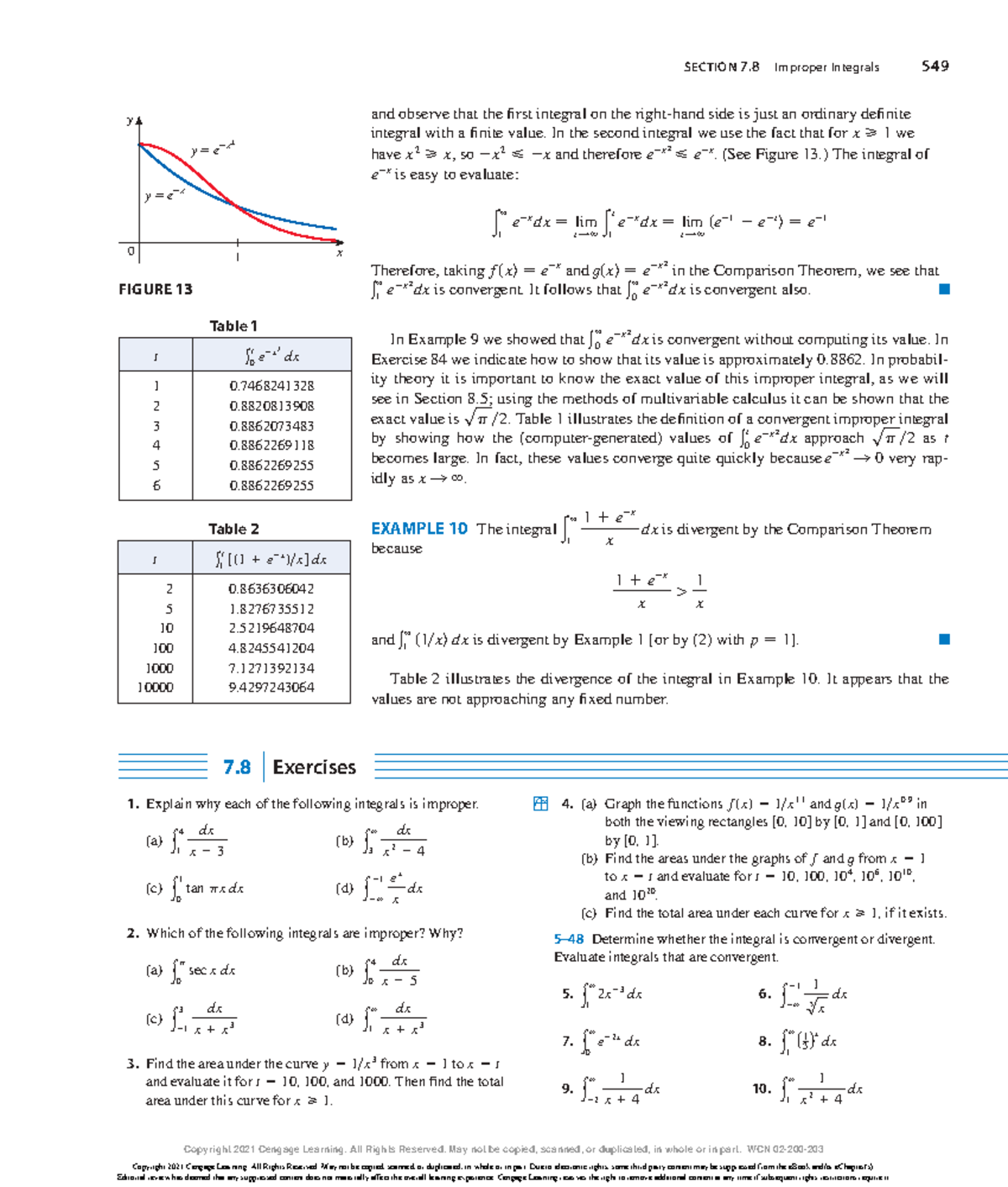 7-8e - Practice material on improper integrals - SECTION 7 Improper ...