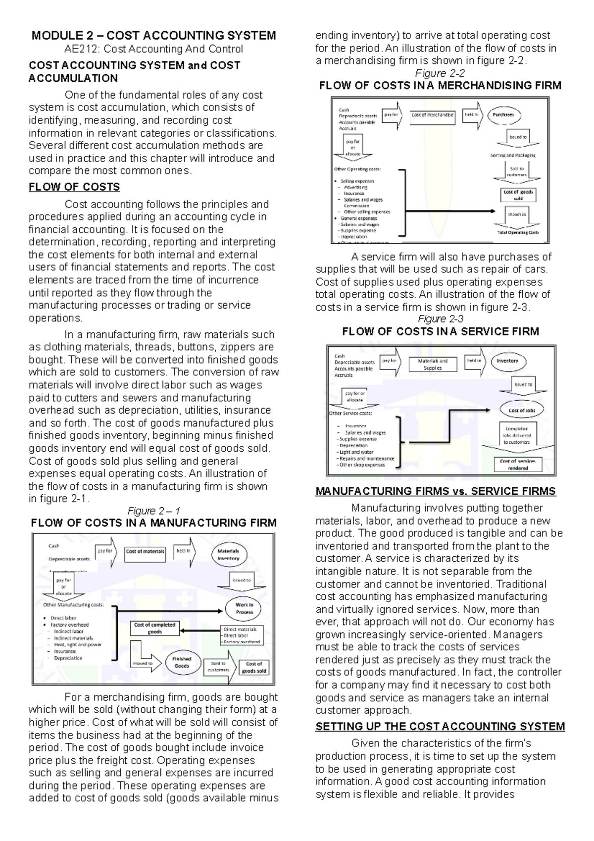 Cost Accounting Module 2- Cost Accounting System - MODULE 2 – COST ...