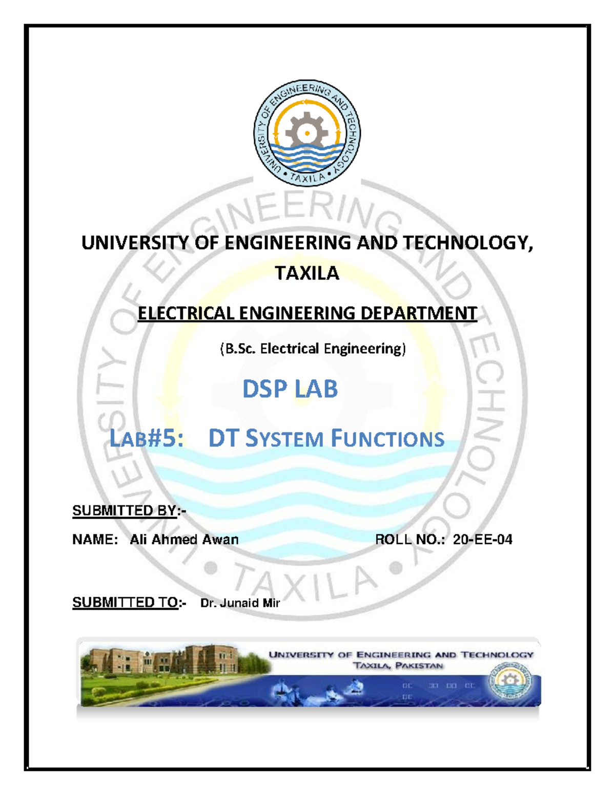 DSP Lab5 Merged - Dip manuals - UNIVERSITY OF ENGINEERING AND ...