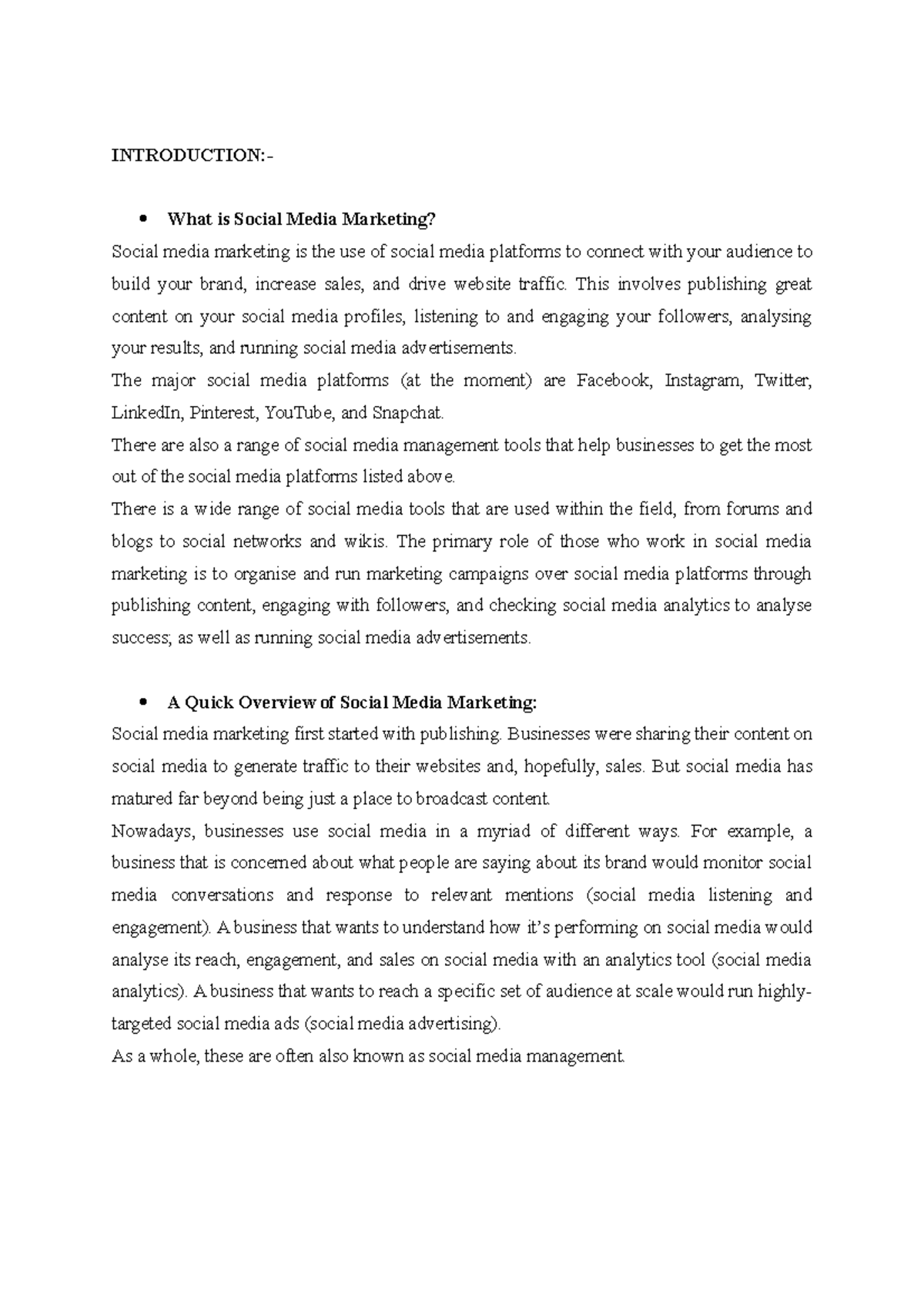 Social Media Marketing- Group 4 - INTRODUCTION:- What is Social Media ...