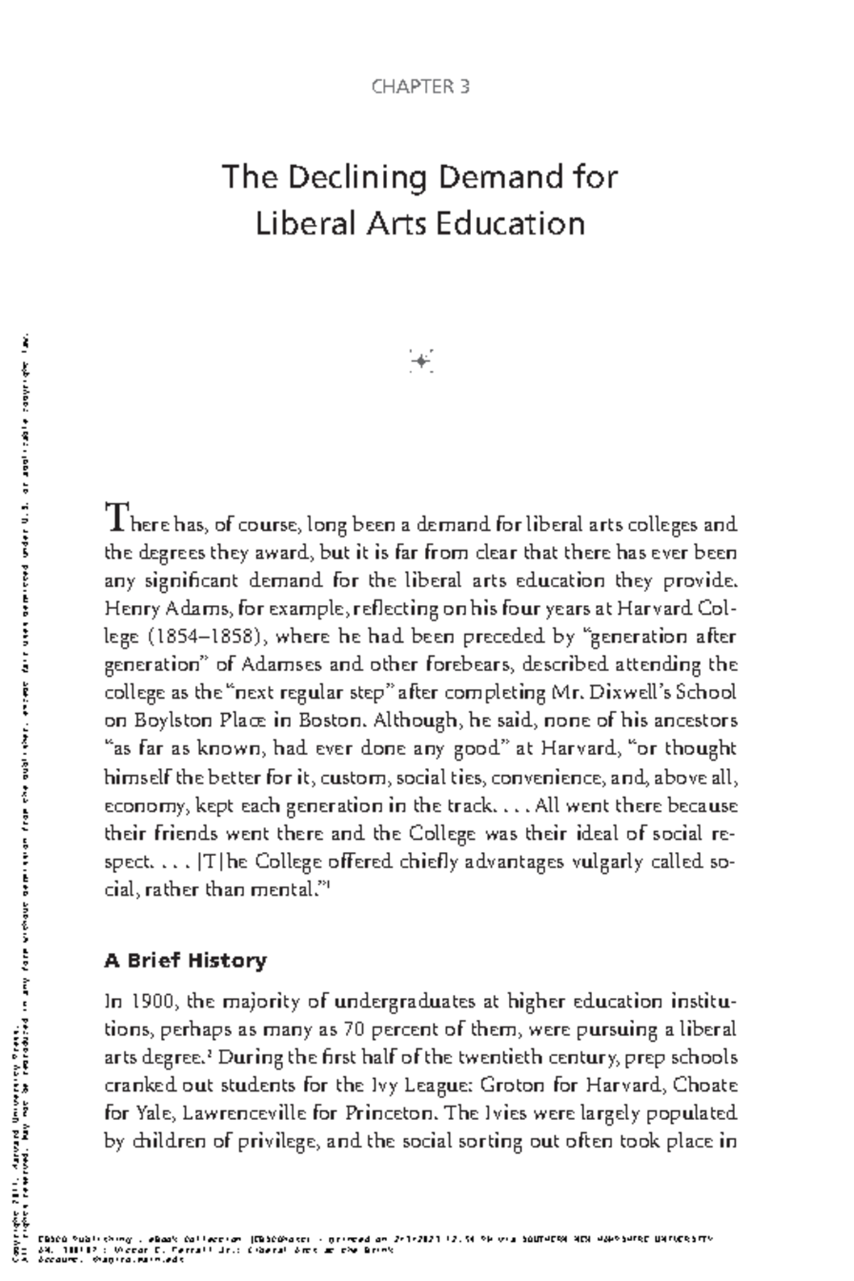 The Declining Demand Fo Liberal Arts At The Brink - CHAPTER 3 The ...