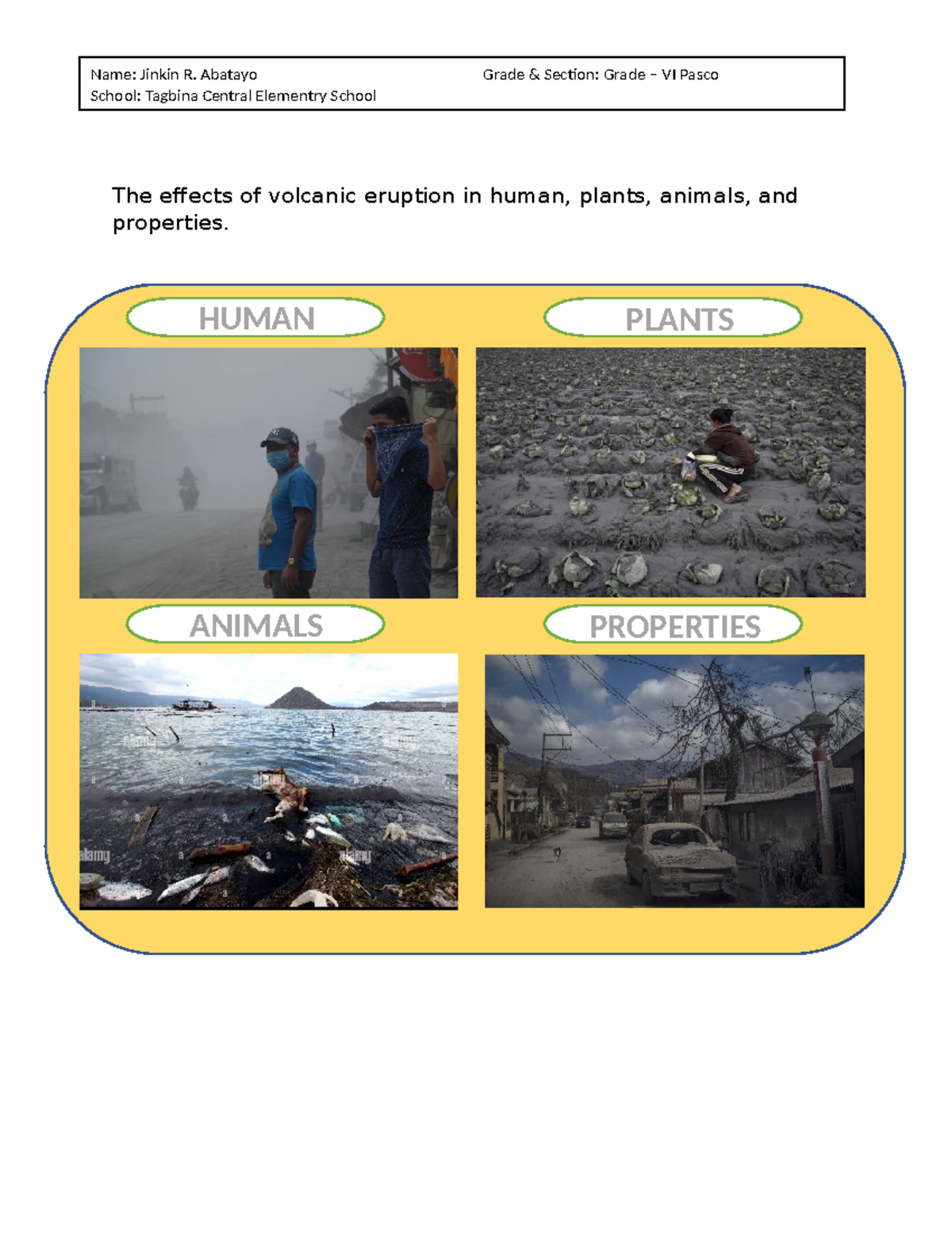 The effects of volcanic eruption in human - Bachelor of Secondary ...