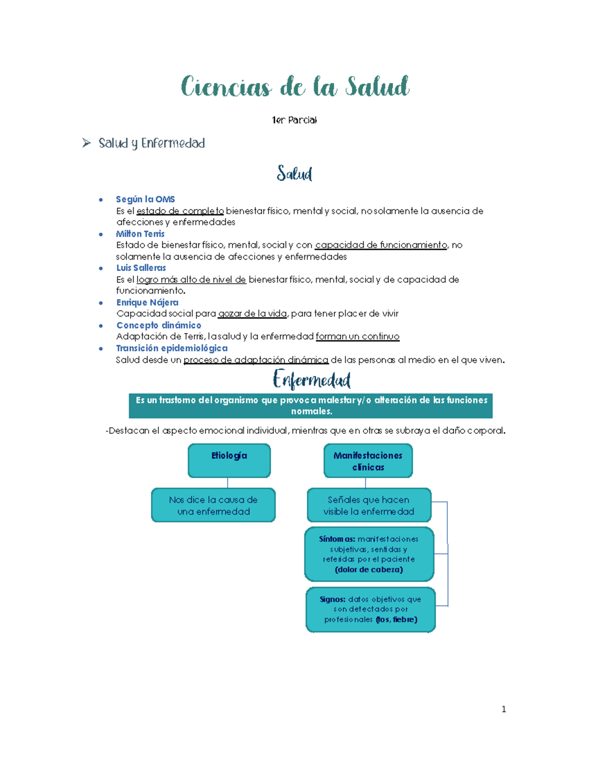 Ciencias de la Saalud 1 - wertyuiyug - Ciencias de la Salud 1er Parcial Salud y Enfermedad Seg ...