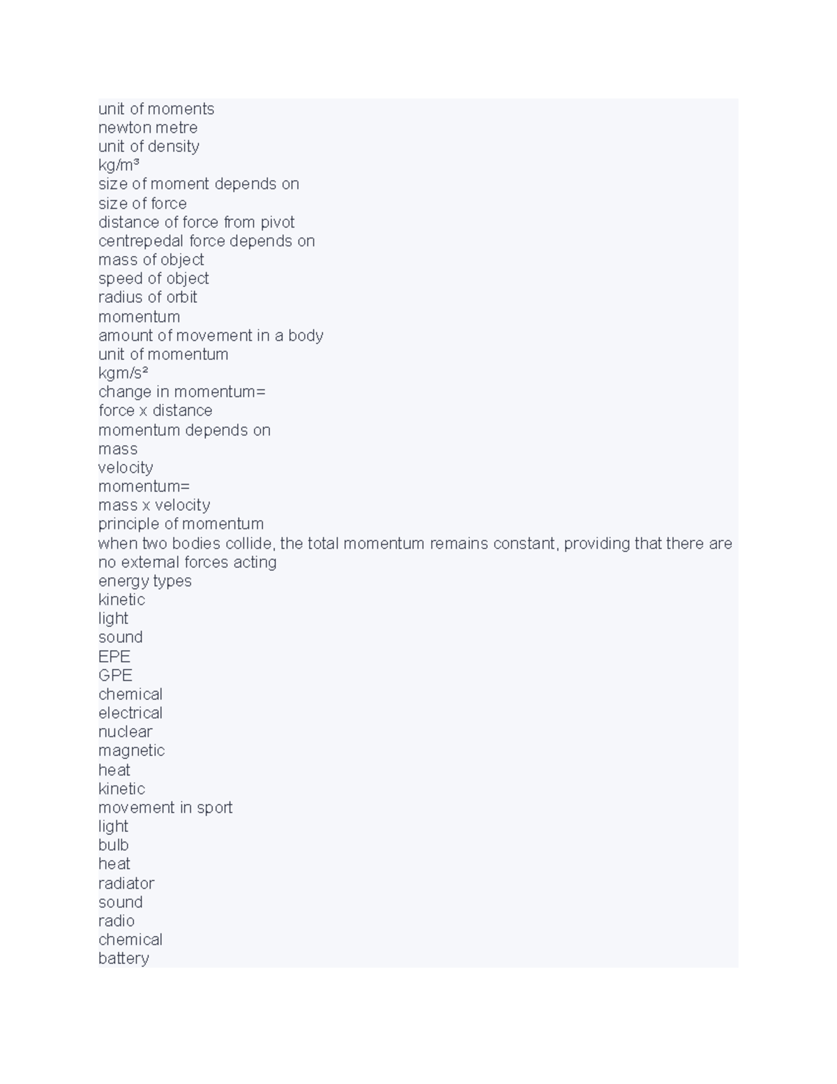 Unit of moments - notes for physics - unit of moments newton metre unit ...
