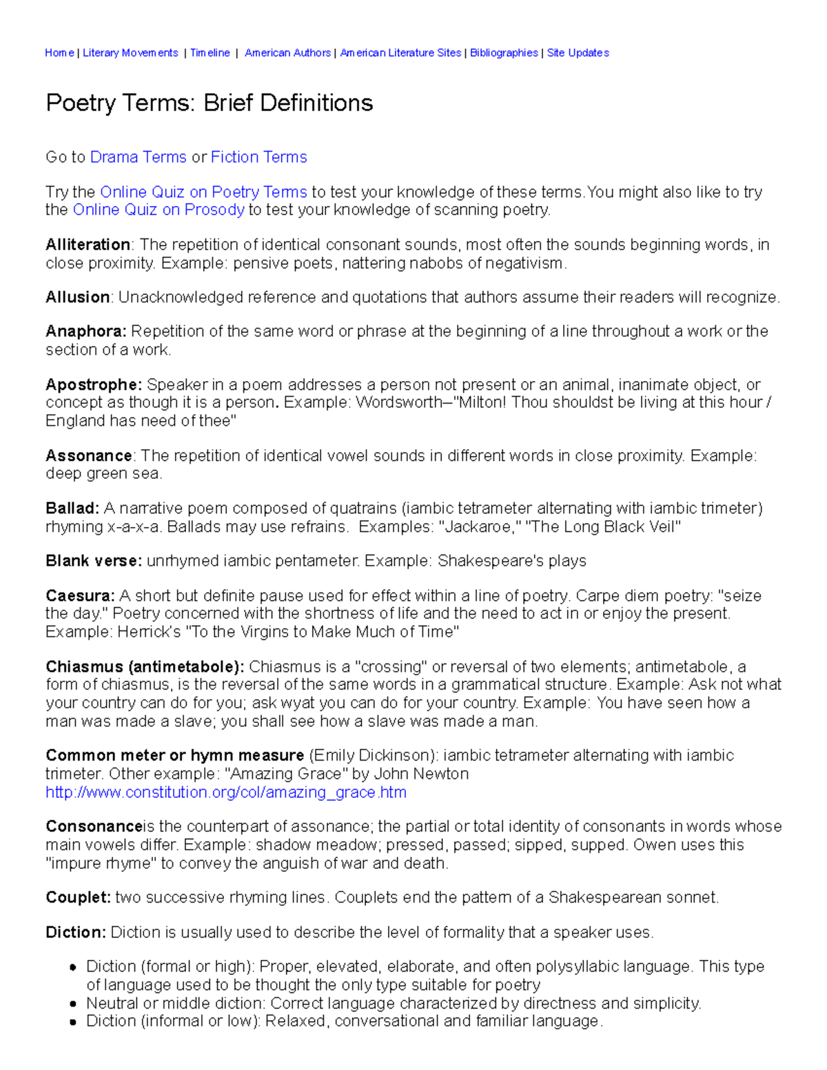 Poetry Terms - 40 Brief Definitions - Home | Literary Movements ...