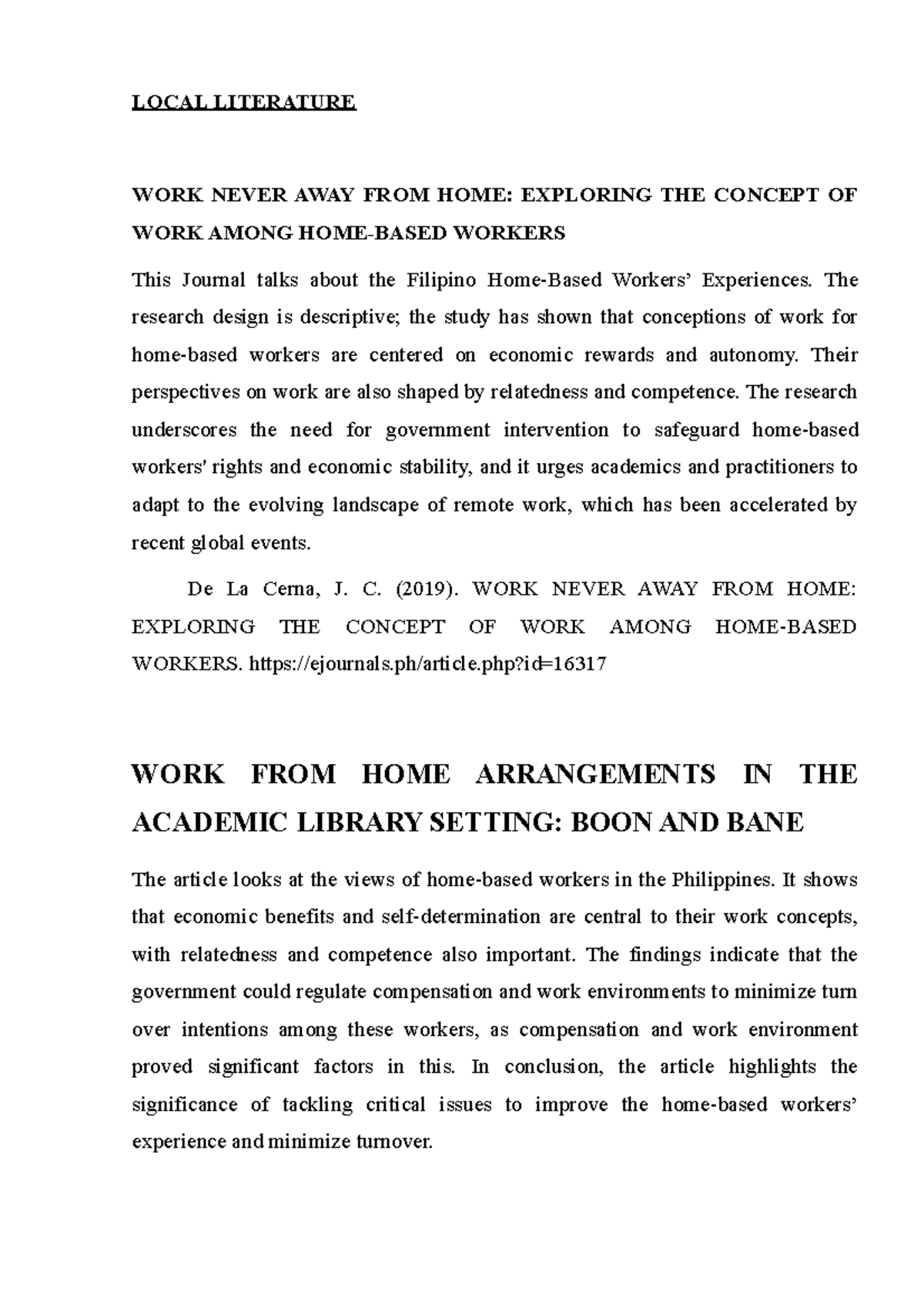 Conceptual Framework DONE 1 - LOCAL LITERATURE WORK NEVER AWAY FROM ...