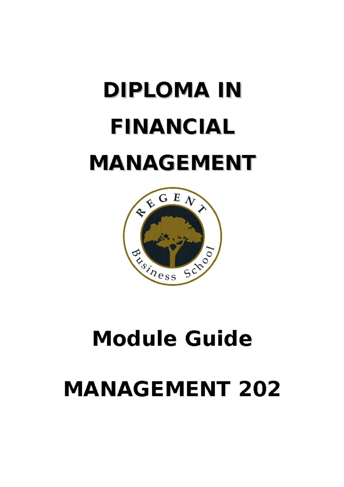 Management 202 - DIPLOMA INDIPLOMA IN FINANCIALFINANCIAL ...