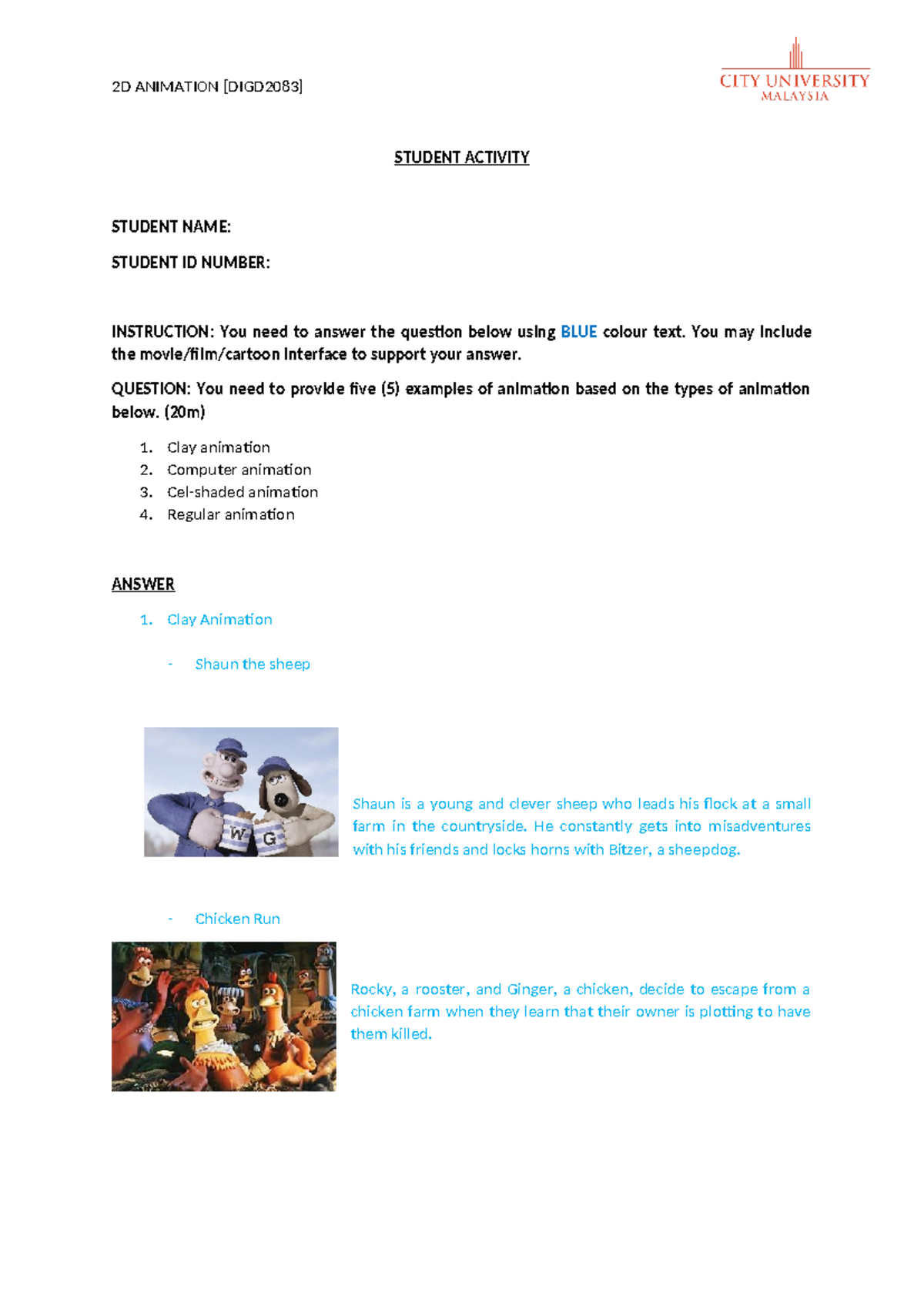 Student Activity 2D Animation - 2D ANIMATION [DIGD2083] STUDENT ...