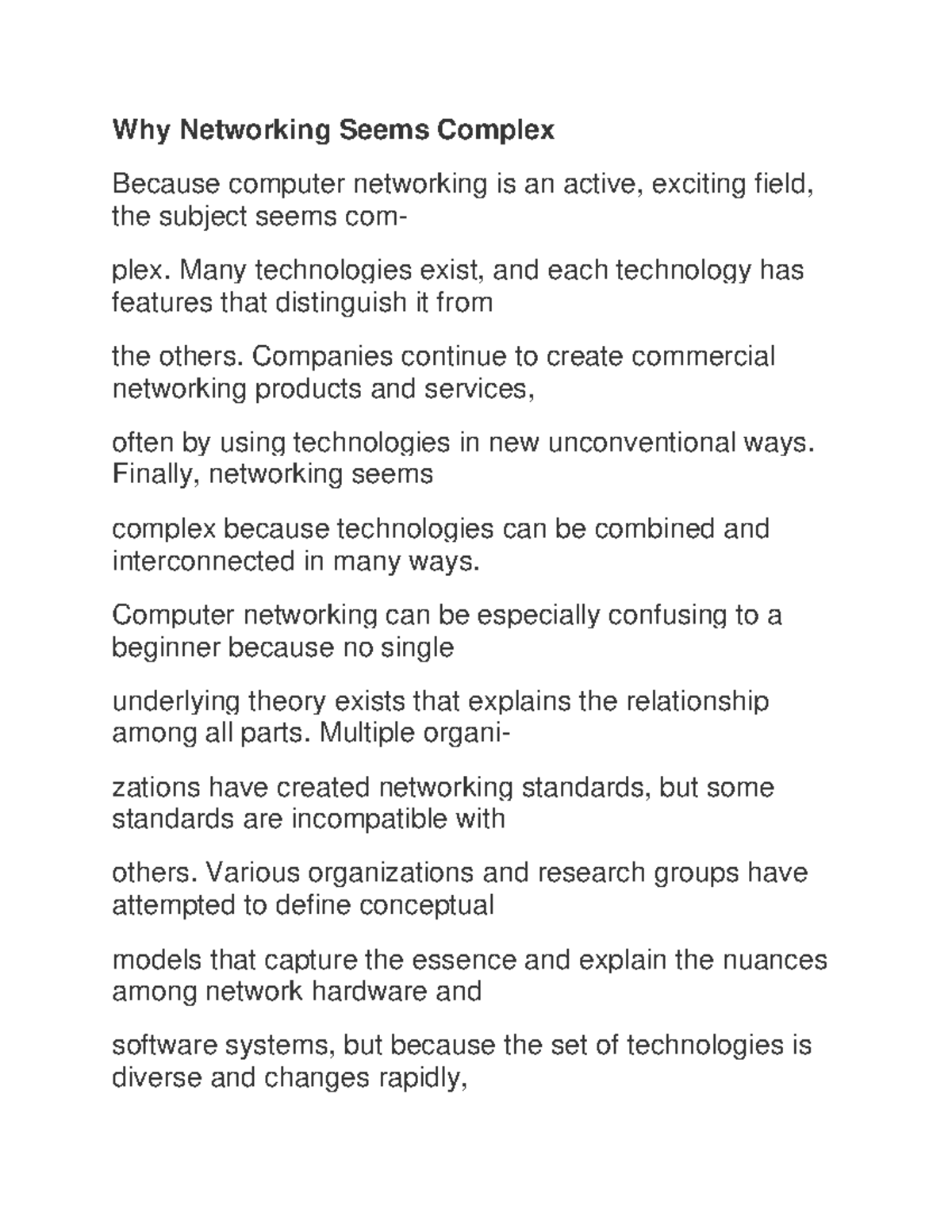 Computer science ( Why Networking Seems Complex) - Why Networking Seems ...