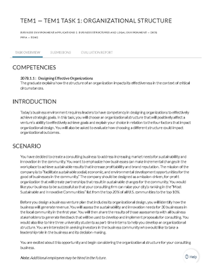 Task 2 business enviroment - TEM1 — TEM1 TASK 2: LEGAL AND ETHICAL ...
