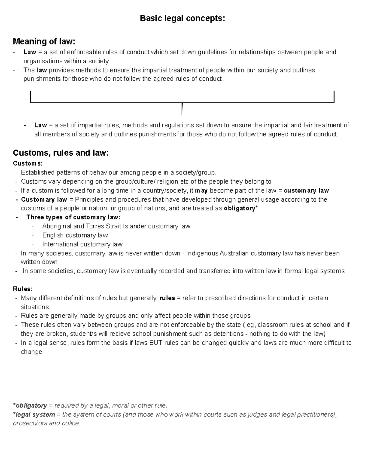 1 - Basic Legal Concepts - Basic legal concepts: Meaning of law: Law ...