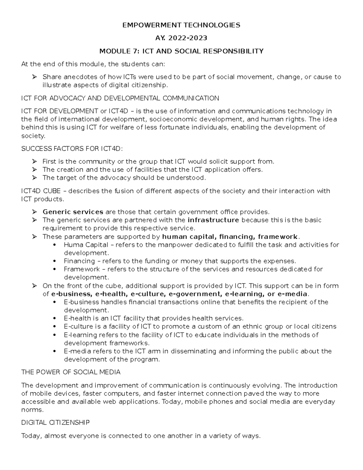Module-7 - need for further studies - EMPOWERMENT TECHNOLOGIES AY. 2022 ...