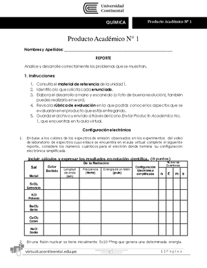 Producto Académico 2- Química Cuestionario - PRODUCTO ACAD.. 2-QUÕMICA-SOLUCIONARIO En primer ...
