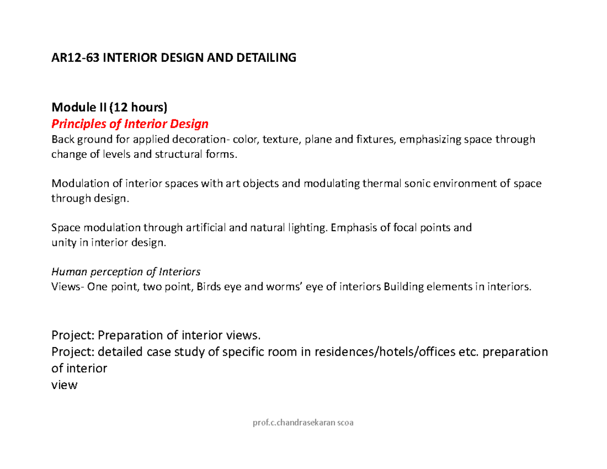 Principles of interior design bsc interior design 2nd year lecture ...