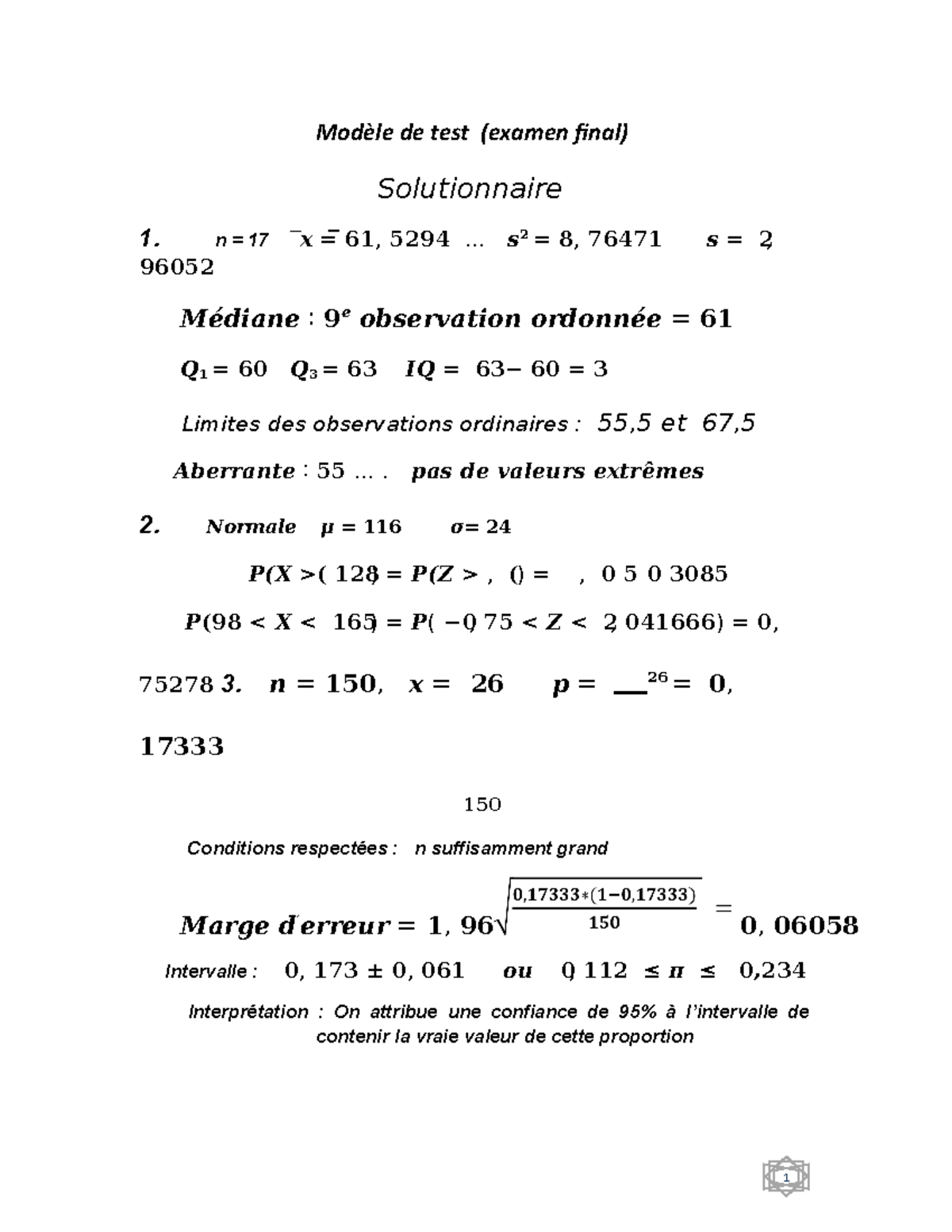 Corrigé Modèle examen Final - Modèle de test (examen final ...