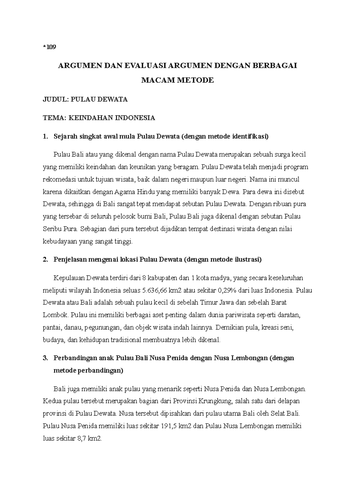 ARGUMEN DAN EVALUASI ARGUMEN DENGAN BERBAGAI MACAM METODE - ARGUMEN DAN ...