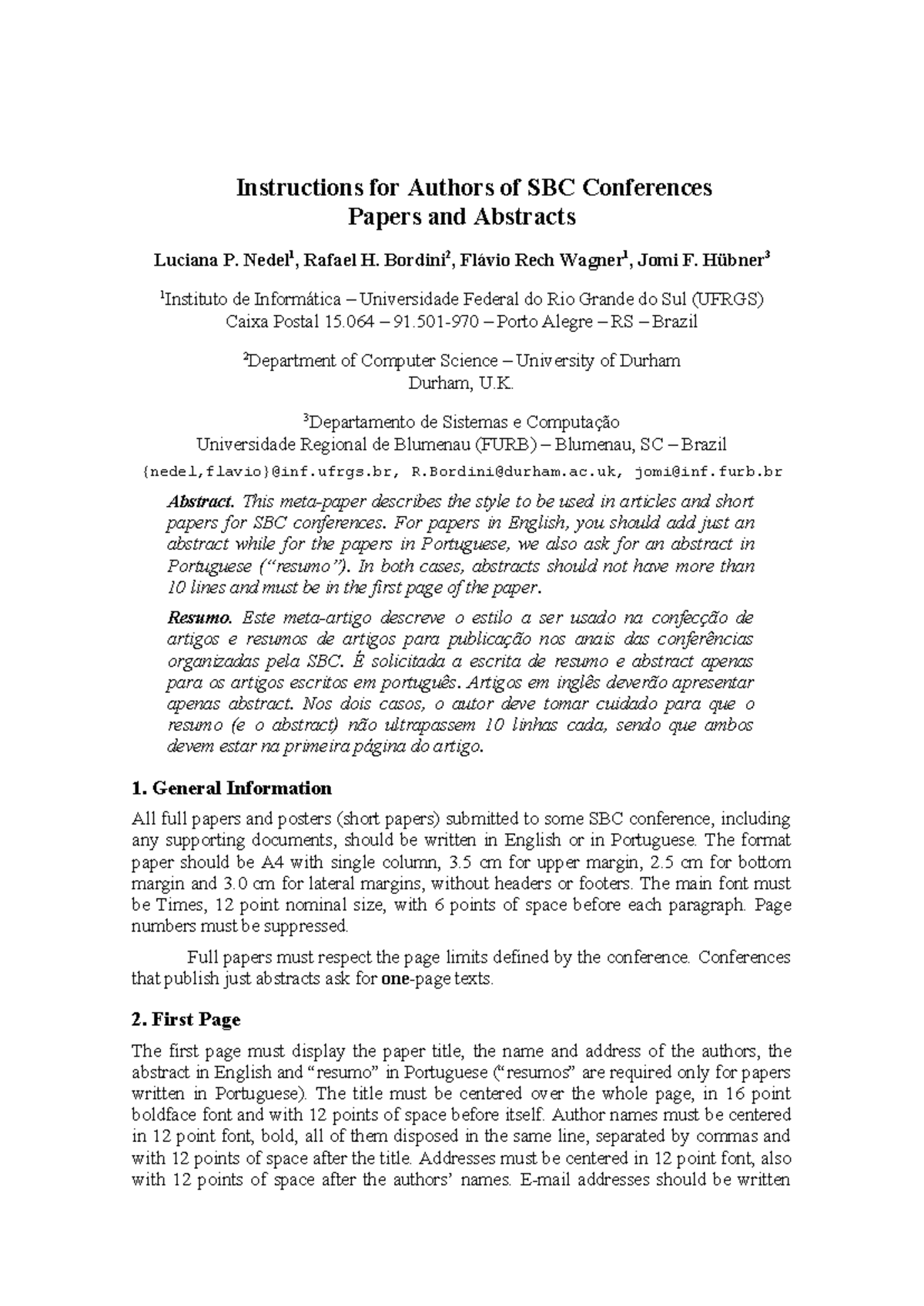 Sbc template - Instructions for Authors of SBC Conferences Papers and ...