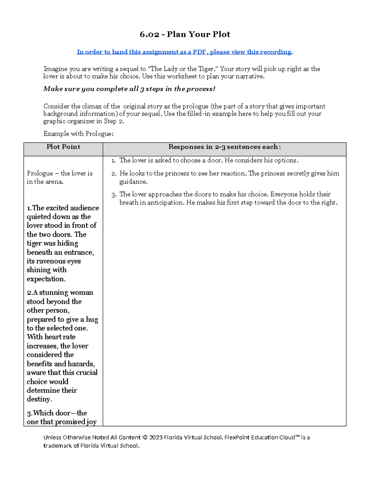 6.02 Sequel Writing: Plan Your Plot Assignment Guide - 6 - Plan Your ...