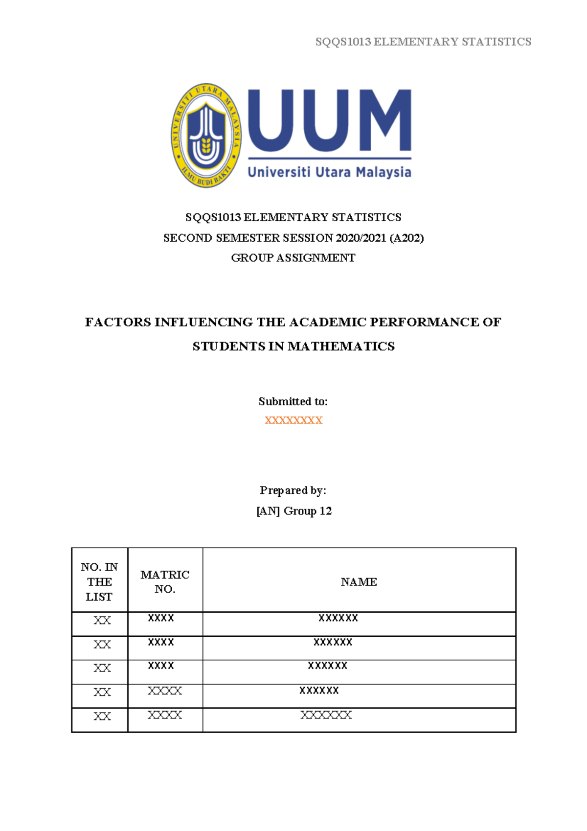 Sample Report 1 - To analysis the data using 3M and Measure of ...