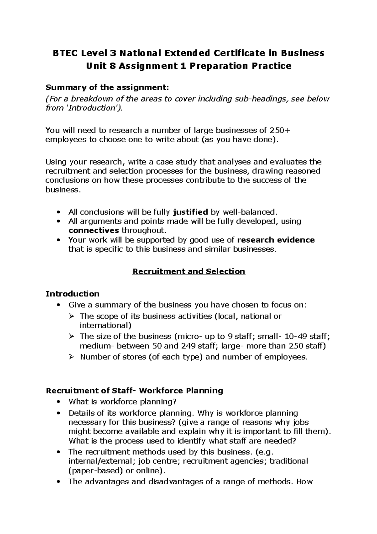 Unit 8 A1 Help Sheet - moshi moshi - BTEC Level 3 National Extended ...