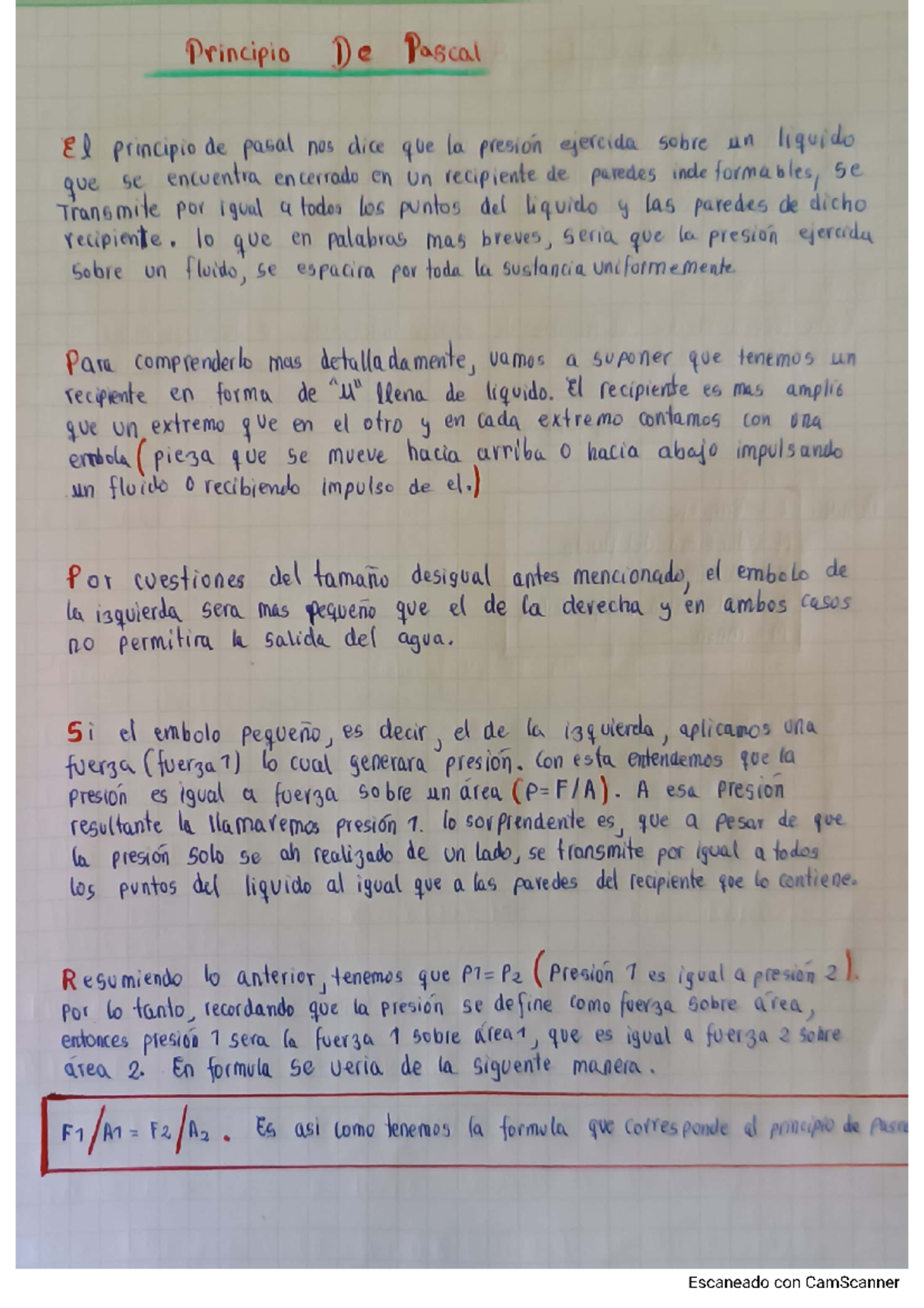 Tarea 1 S - dfdfdfdfd - Principio De Pascal El principio de pasal nos ...