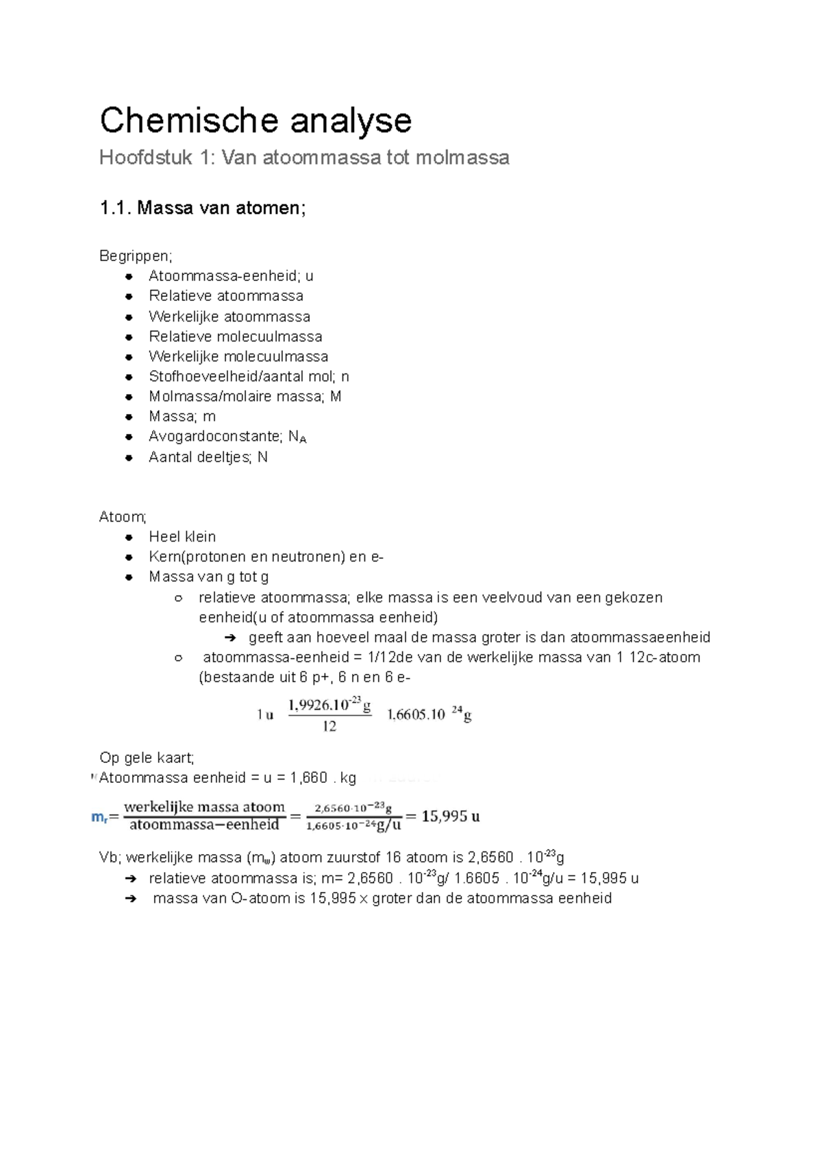 Chemische analyse Thomas more - Chemische analyse Hoofdstuk 1: Van ...
