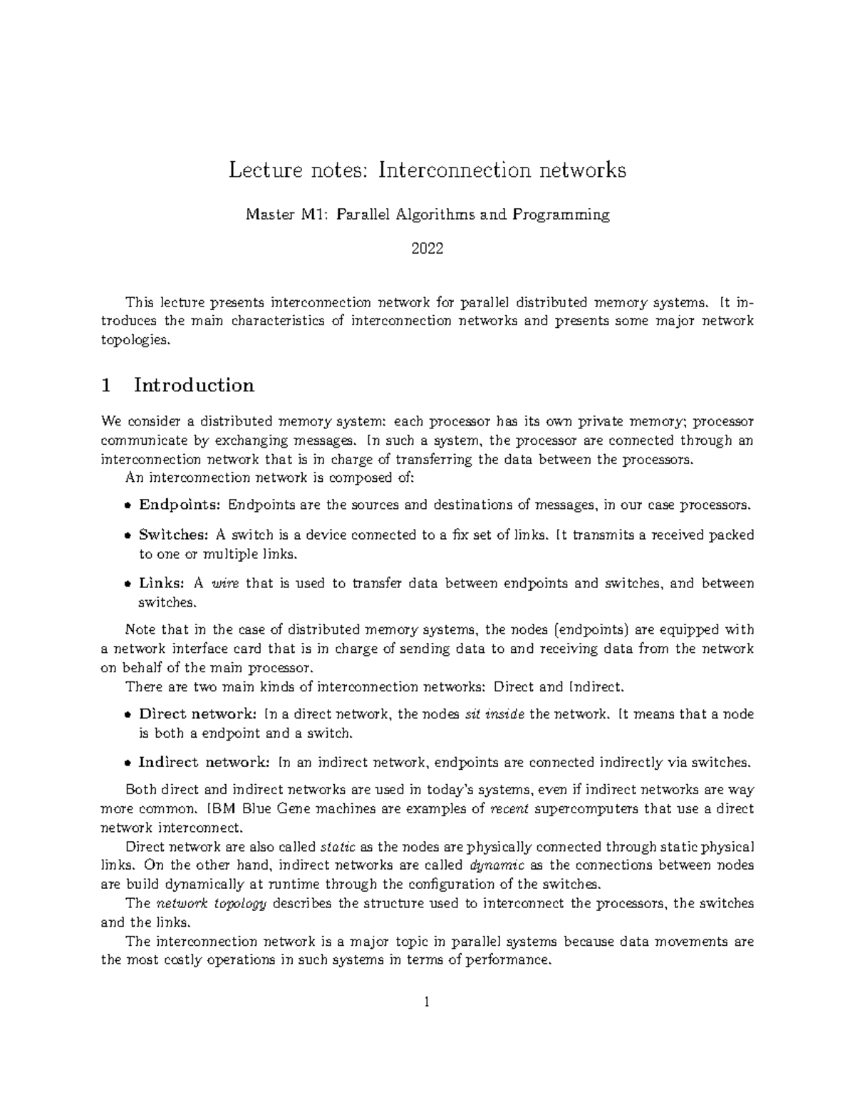 Pap 7 networks - U can't get me - Lecture notes: Interconnection ...