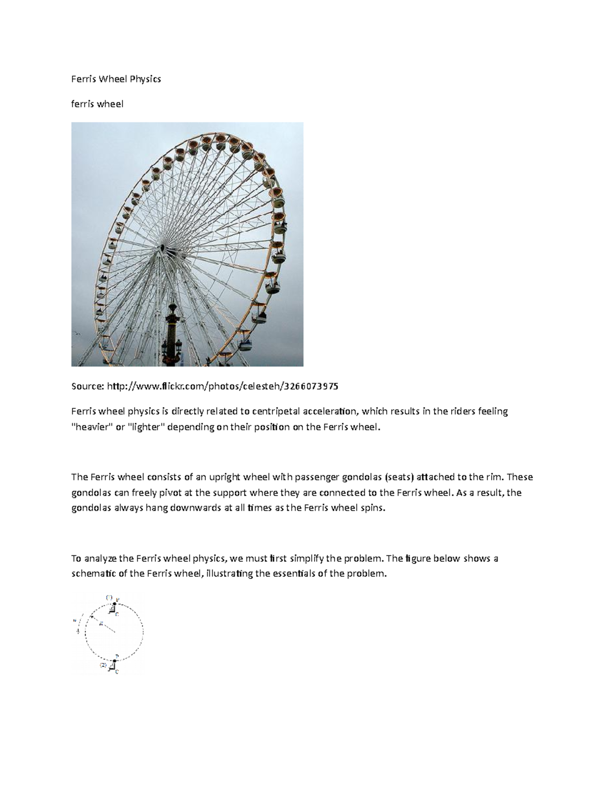 Ferris Wheel physics - Ferris Wheel Physicsferris wheel Source: flickr ...