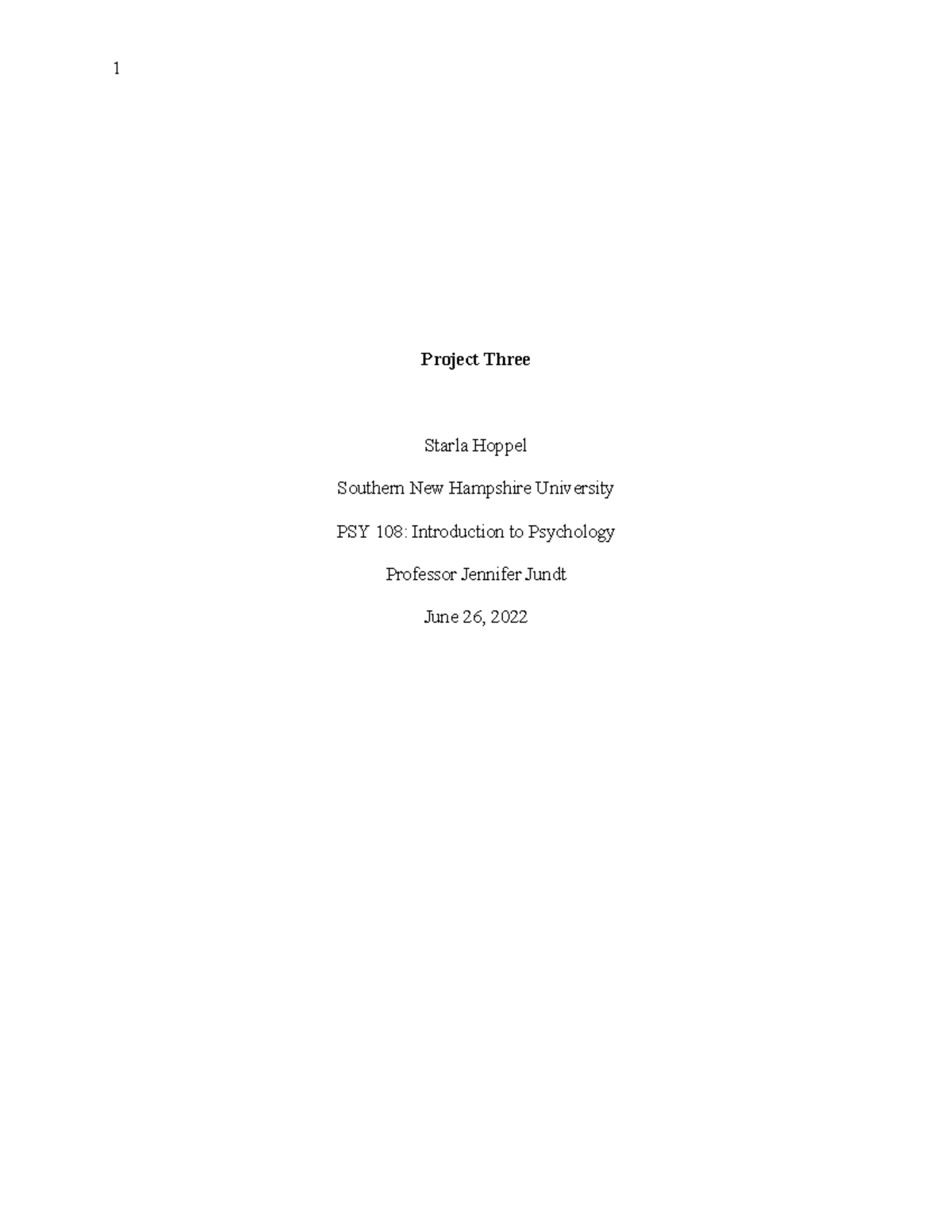 PSY108 Project Three - module assignment - Project Three Starla Hoppel ...
