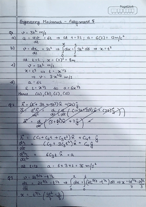 Forces and Moments Questions from Engineering mechanics - AM 1100 ...