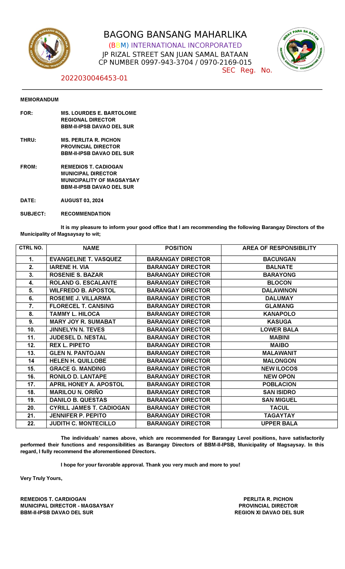 BBMI-IPSB-3 - Notes - (BBM) INTERNATIONAL INCORPORATED JP RIZAL STREET ...