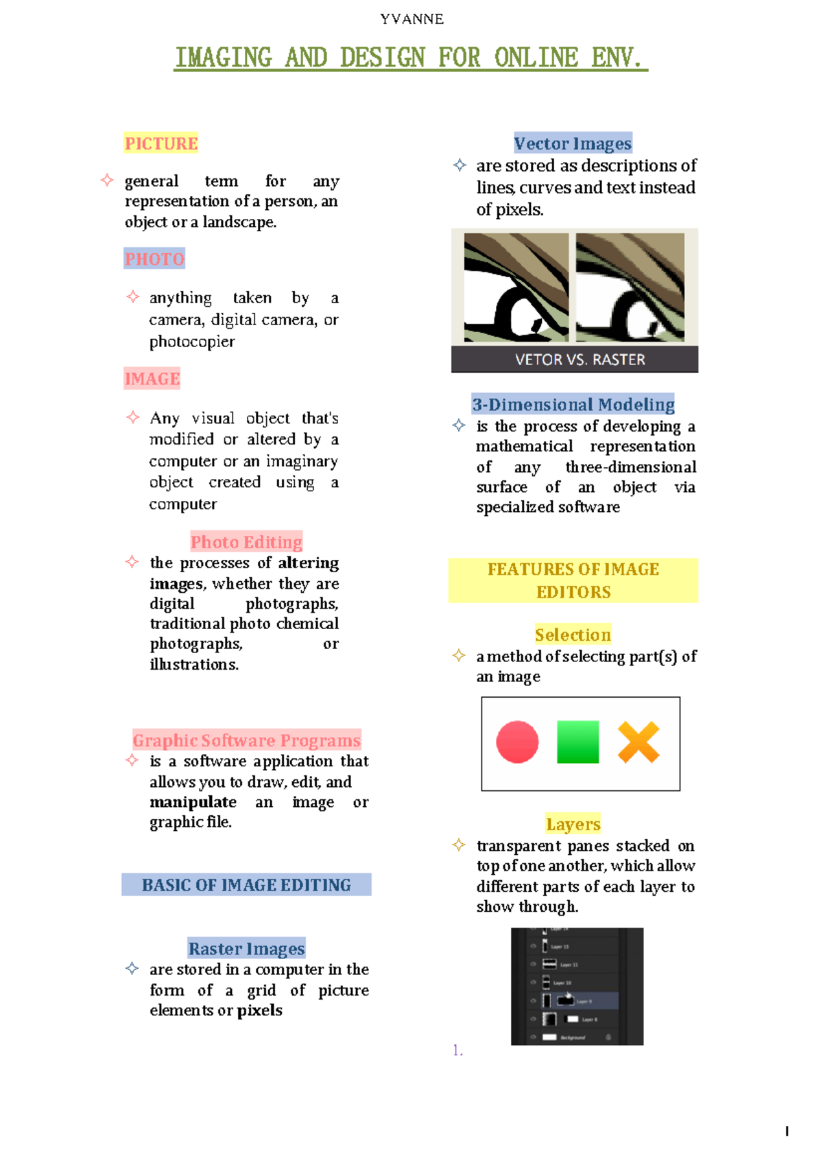 Imaging and design - notes - YVANNE IMAGING AND DESIGN FOR ONLINE ENV ...