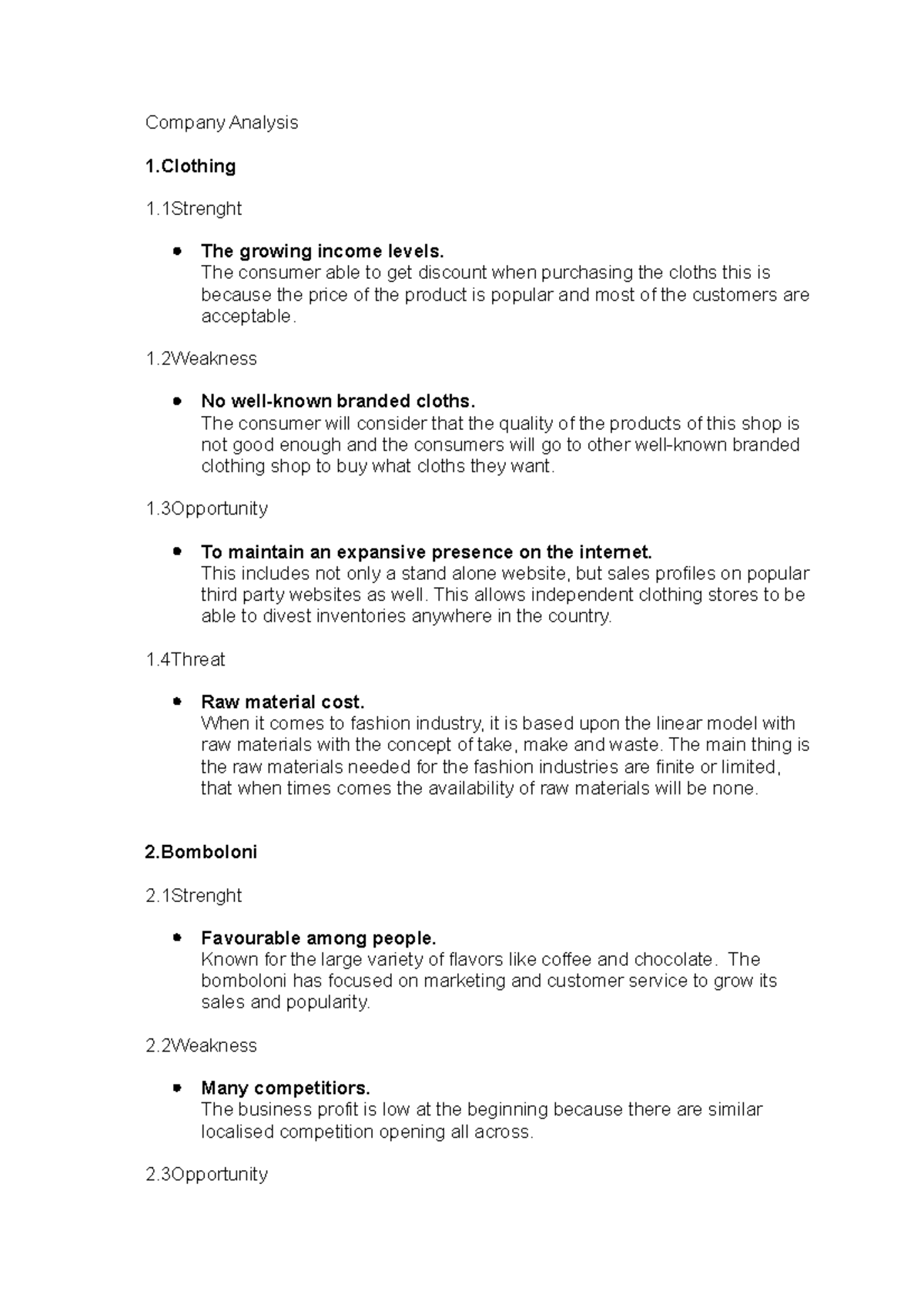 Assignment 2 swot analysis - Company Analysis 1 1 The growing income ...