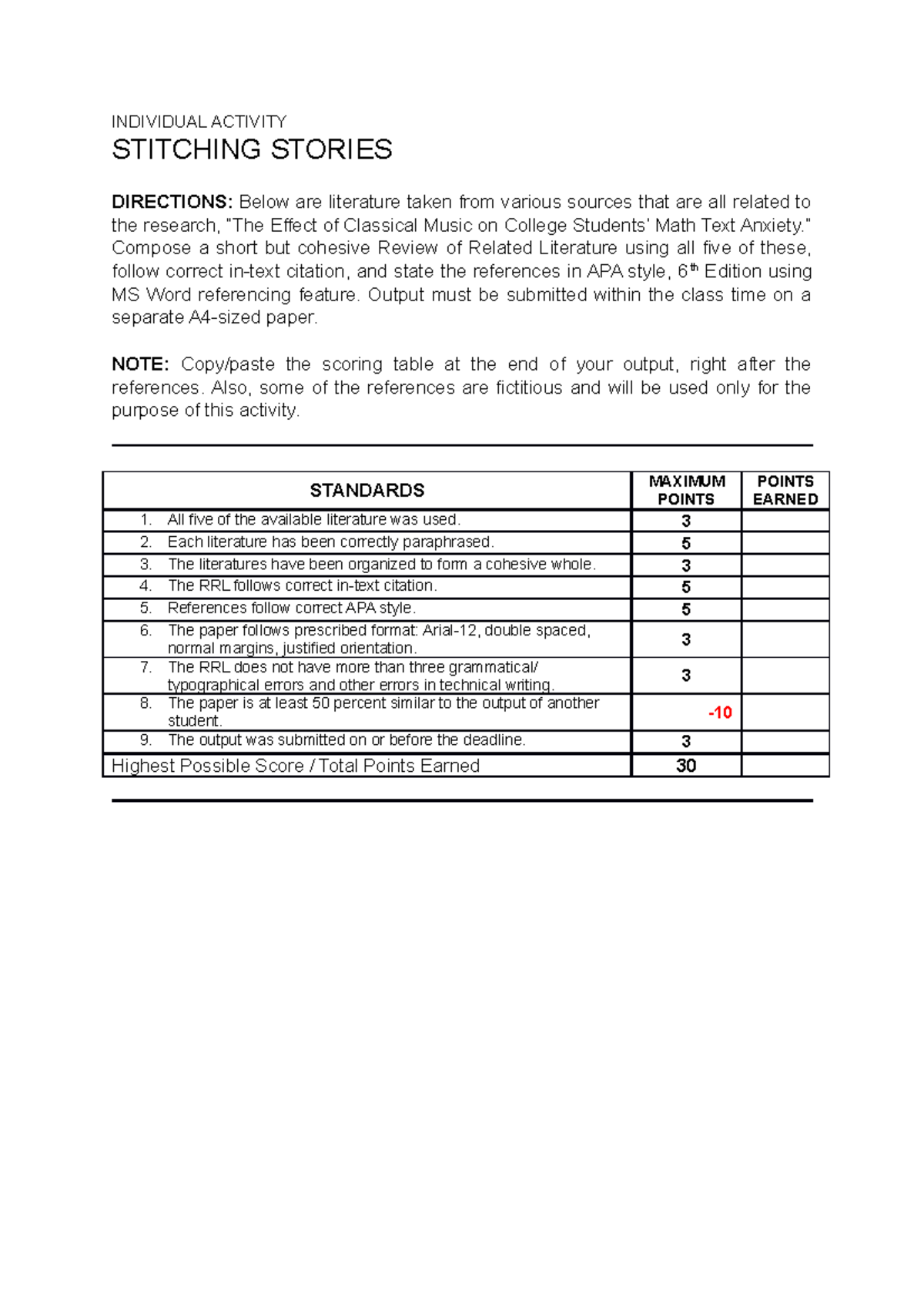 Stitching stories - hbnm mbb - INDIVIDUAL ACTIVITY STITCHING STORIES ...