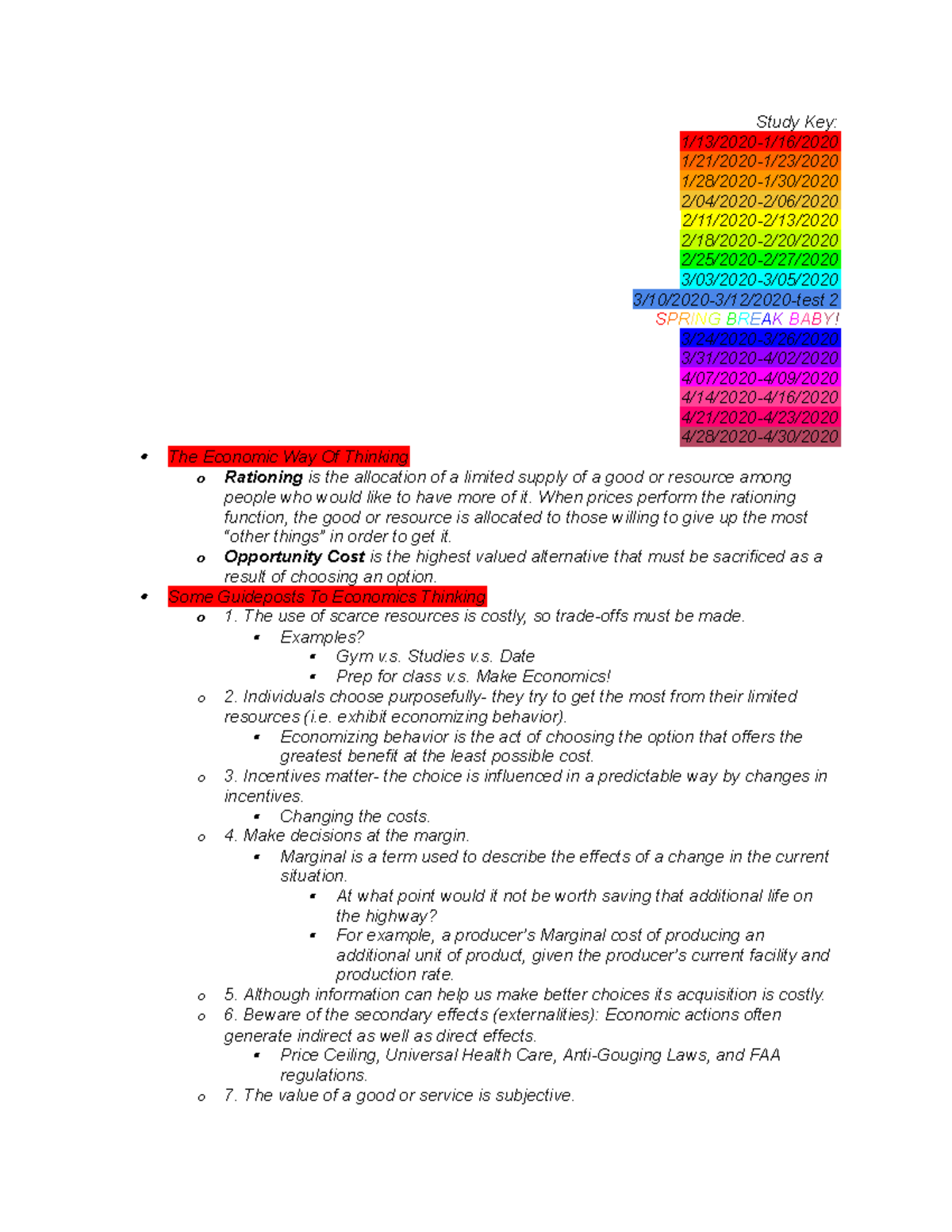 Macro Econ - Notes from class - Study Key: 1/13/2020-1/16/ 1/21/2020-1 ...
