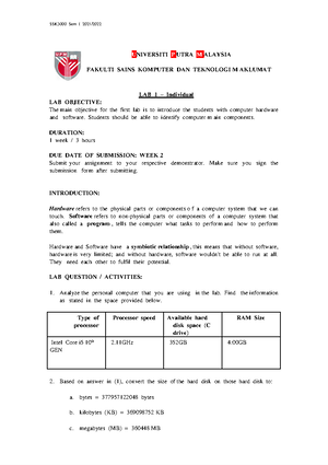 Lab8 Array - CSC3100 – PROBLEM SOLVING AND PROGRAMMING CONCEPT SEM1 2022/ Lab 8 Lab 8 Array ...