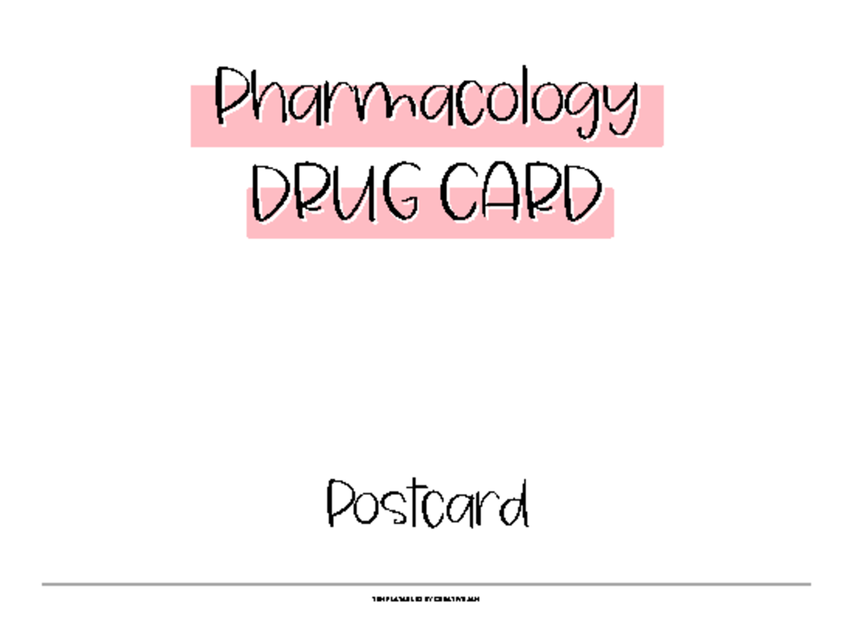 Nurse Pharmacology Drug Card-Sky Colorful-Postcard - Postcard ...