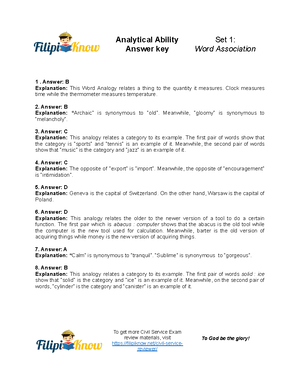 Analytical Ability Practice Test Set 5 - Practice Test Data ...