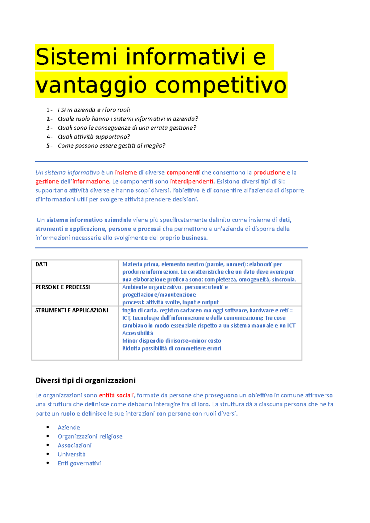 2 - Sistemi informativi e vantaggio competitivo - Sistemi informativi e ...