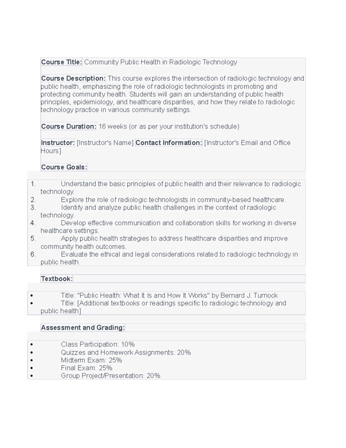 CPH 2 - COMMUNITY PUBLIC HEALTH - Course Title: Community Public Health ...