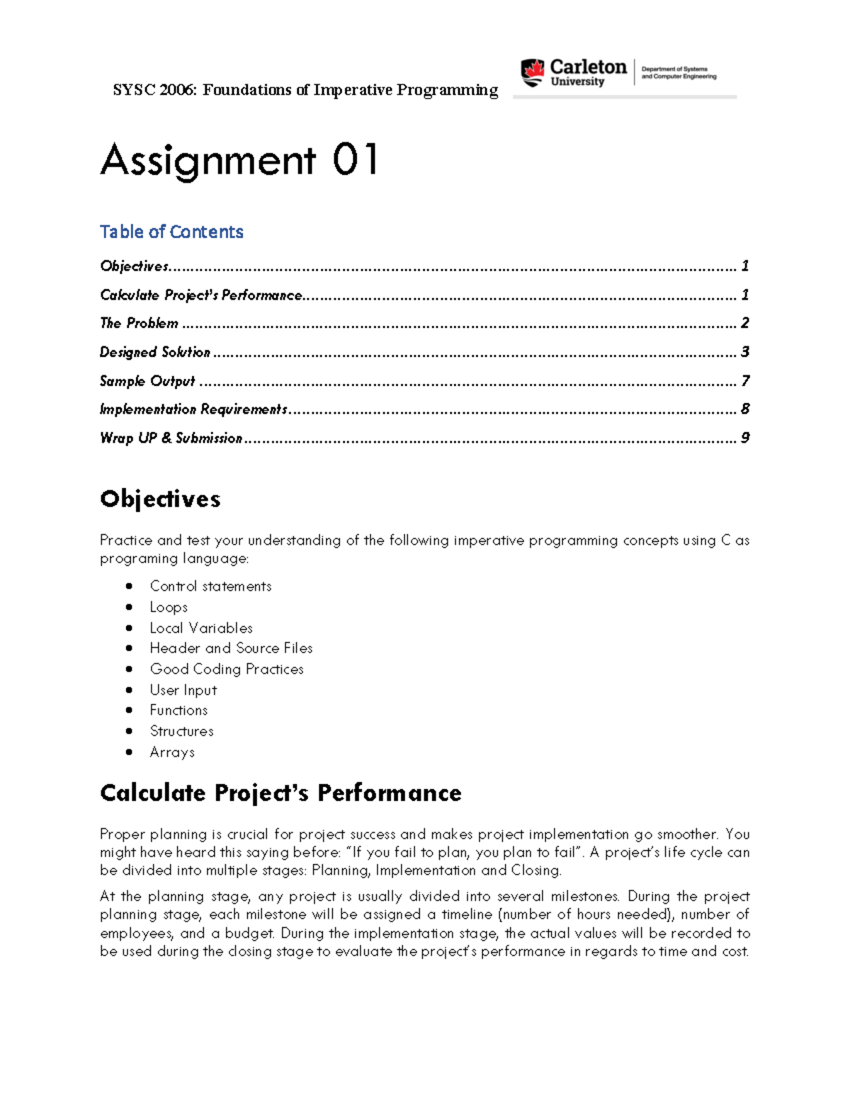 A01 - Instructions - Assignment 0 1 Table of Contents Objectives - Studocu