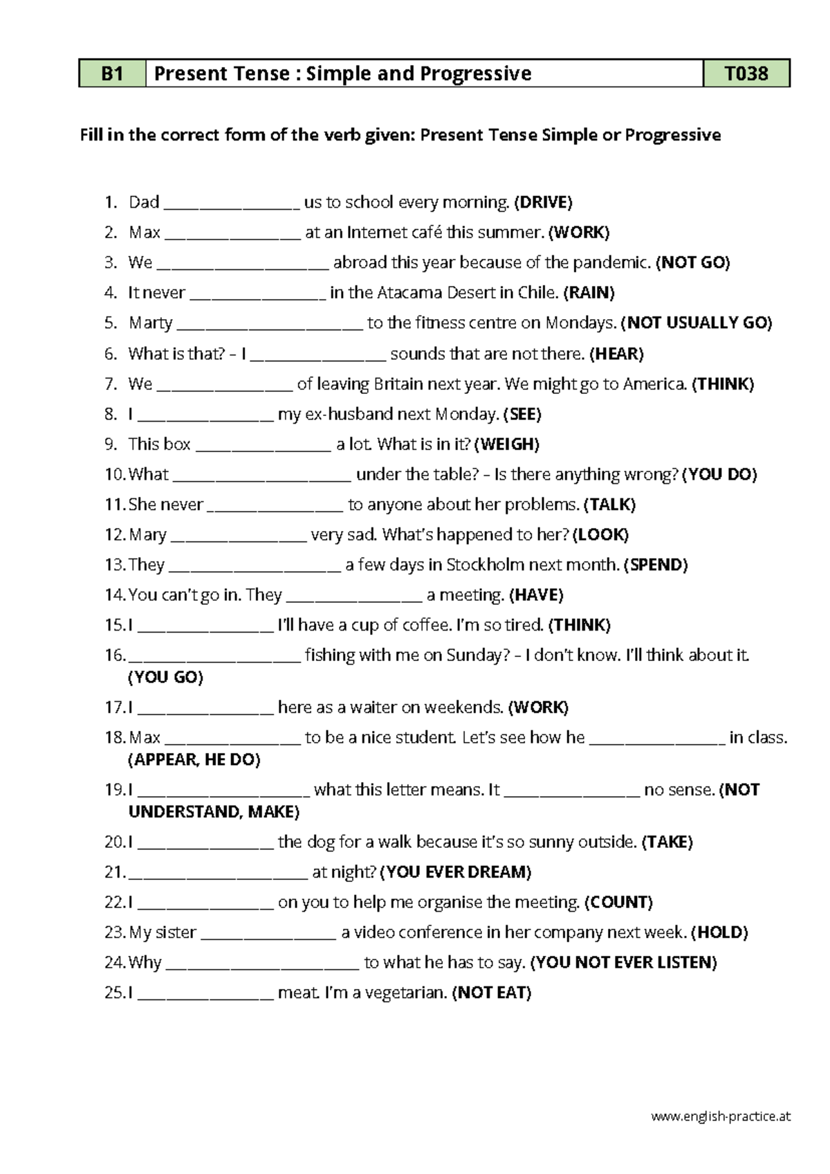 asdasdasdasdasdas - english-practice B1 Present Tense : Simple and ...